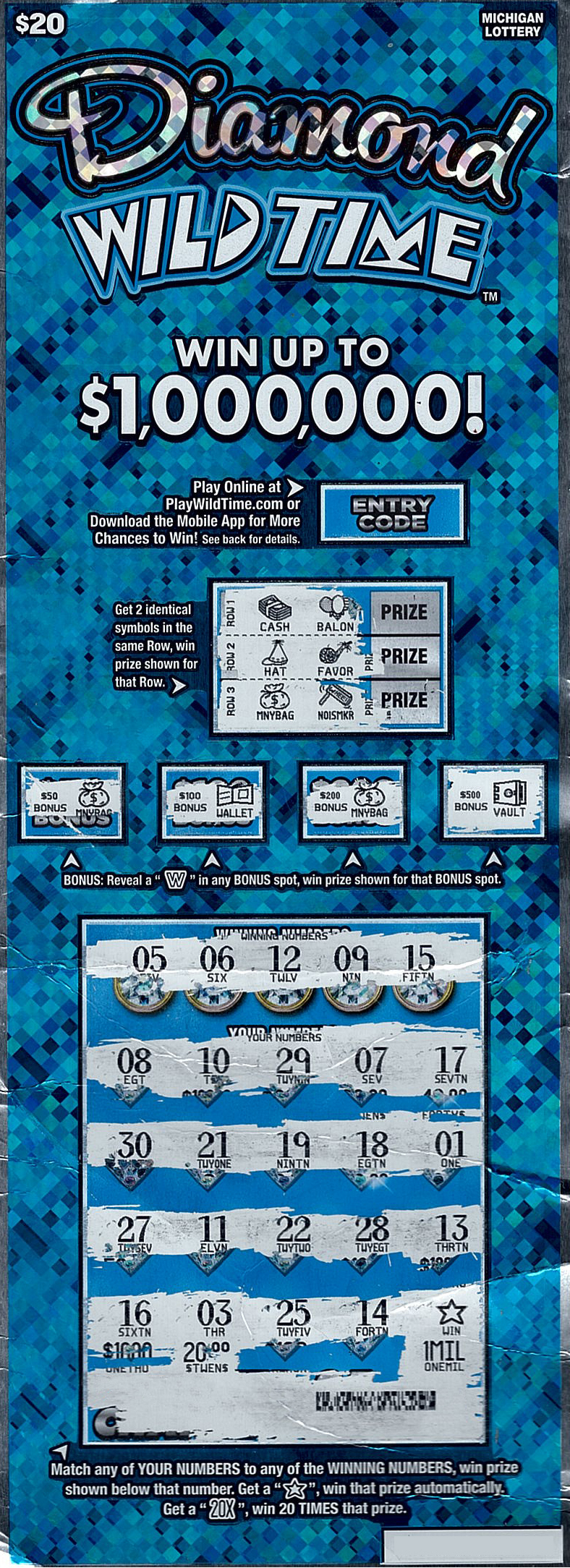 Sanilac County Man Wins $1 Million Playing Michigan Lottery’s Diamond Wild Time Instant Game ...
