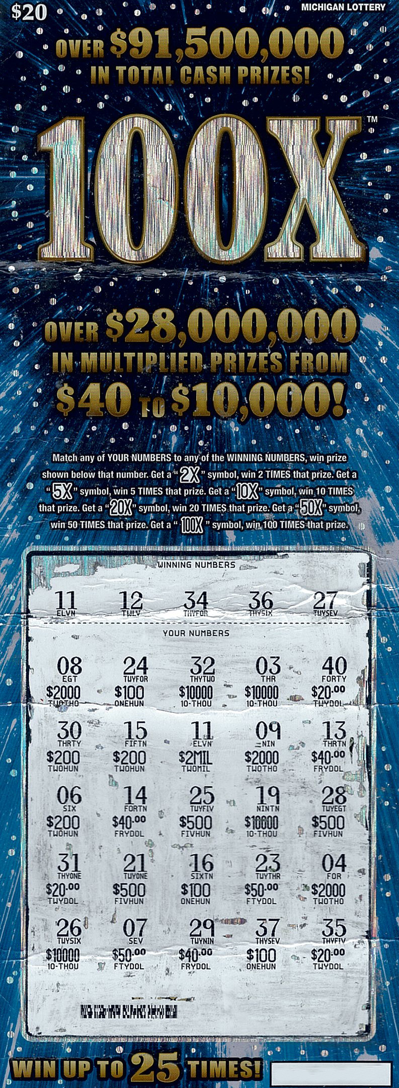 Wayne County Man Wins $2 Million Playing the Michigan Lottery’s 100X ...